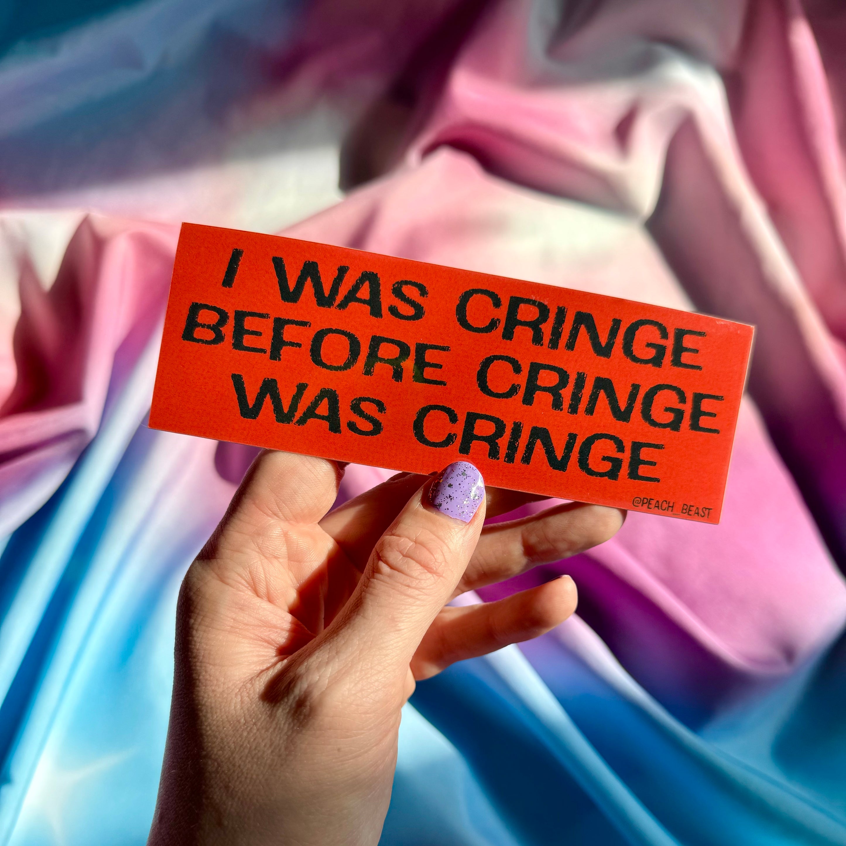 Cringe Sticker – Peach Beast